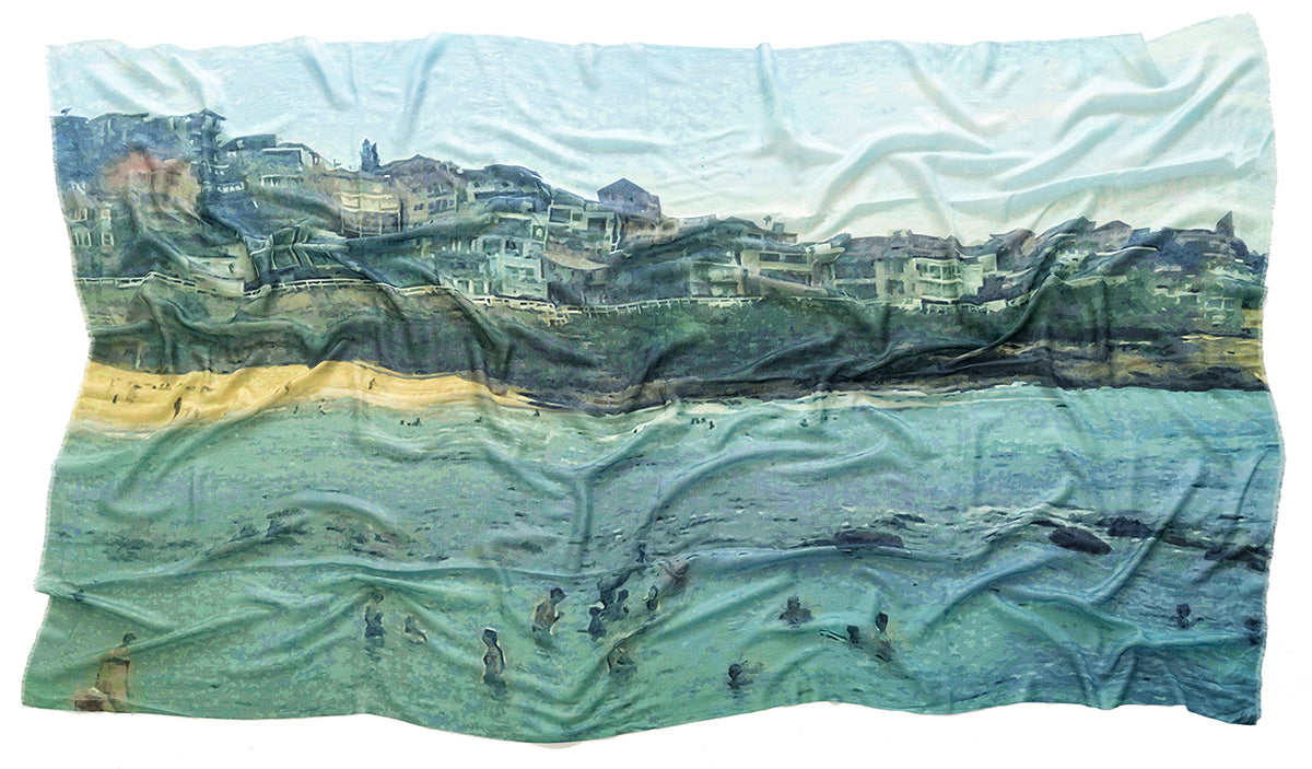 Bronte Beach Scarf Cotton and Linen Blend and Merino Wool silk Fabric ...